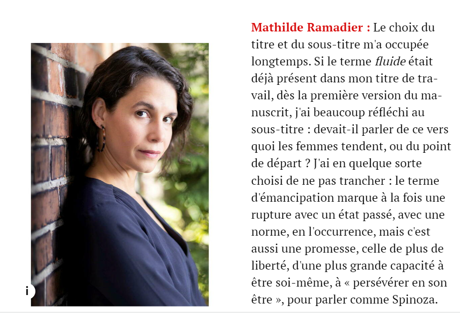 Entretien avec Mathilde Ramadier pour Le Point :: Éditions du Faubourg
